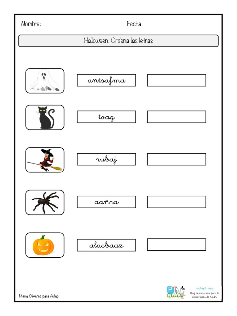 Halloween Ordenar Letras | PDF