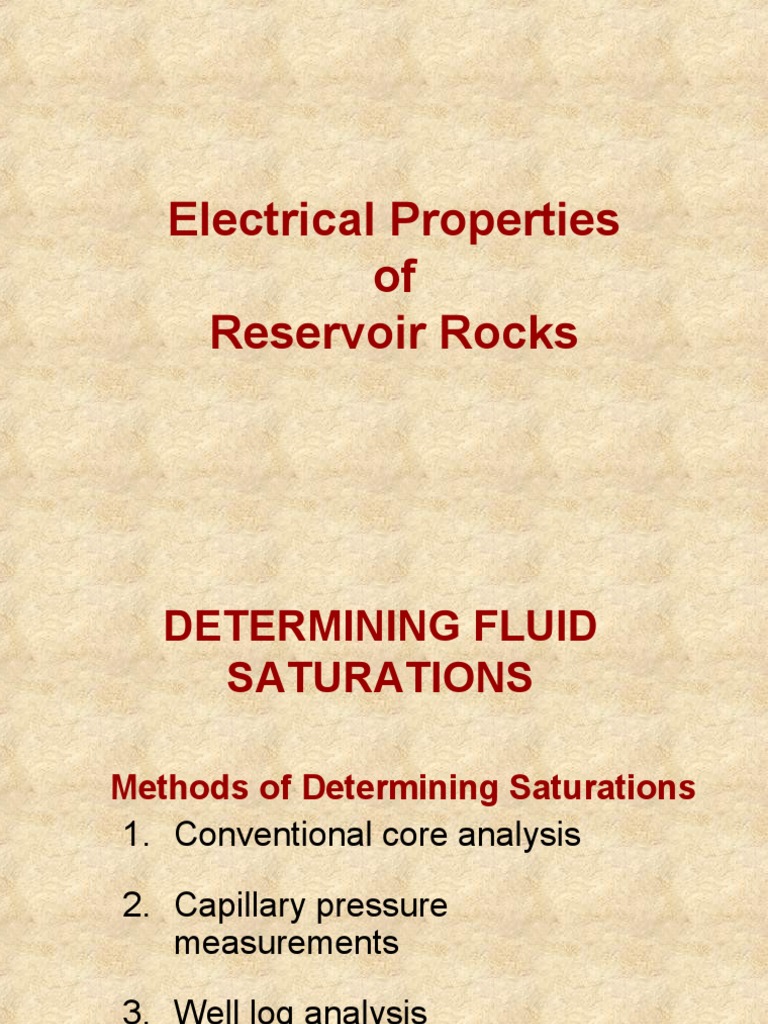 Electrical Properties of Reservoir Rocks | PDF | Electrical Resistivity ...