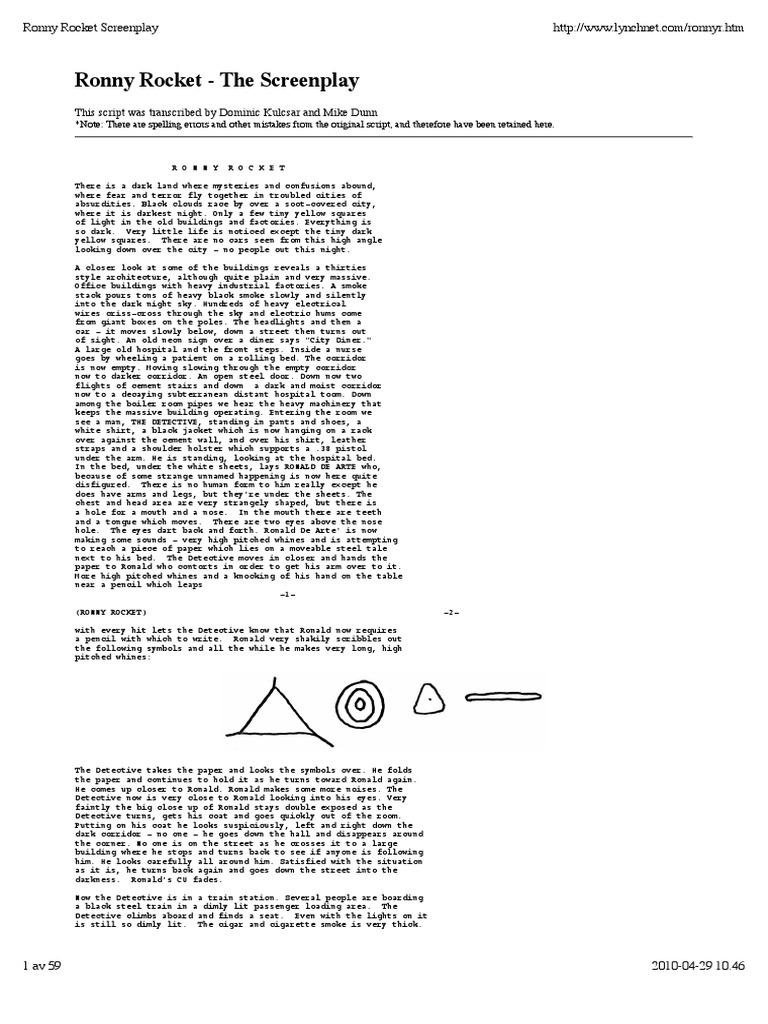 Ronny Rocket Screenplay Excerpt | PDF | Electrical Conductor | Nature