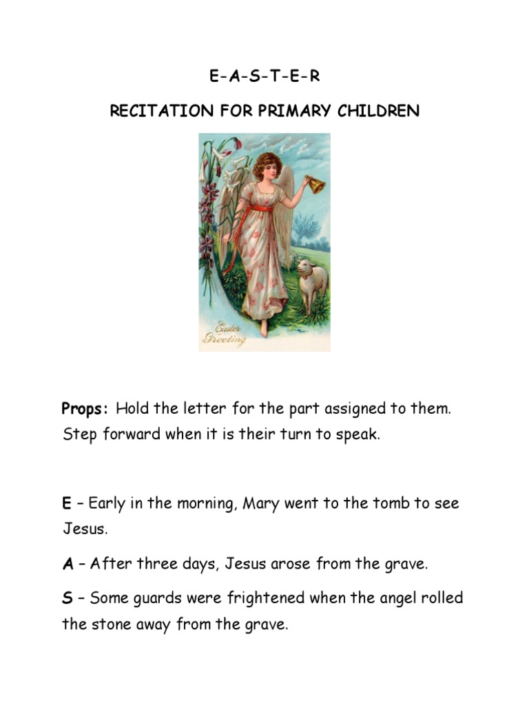 Recitation For Primary Children | PDF