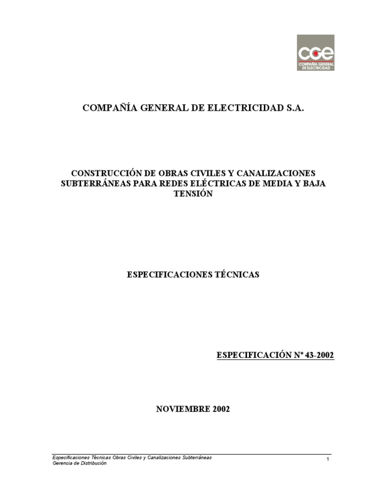 Especificaciones Canalizaciones Eléctricas | PDF | Bóveda (Arquitectura) | Tubería (transporte ...