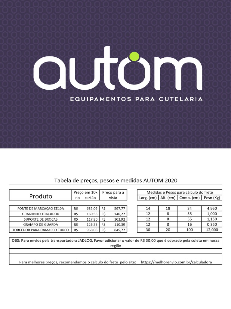 Catalogo + Preços AUTOM 2020 | PDF