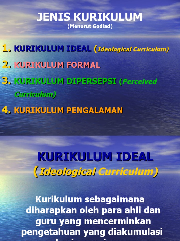 Jenis-Jenis Kurikulum Menurut Godlad | PDF