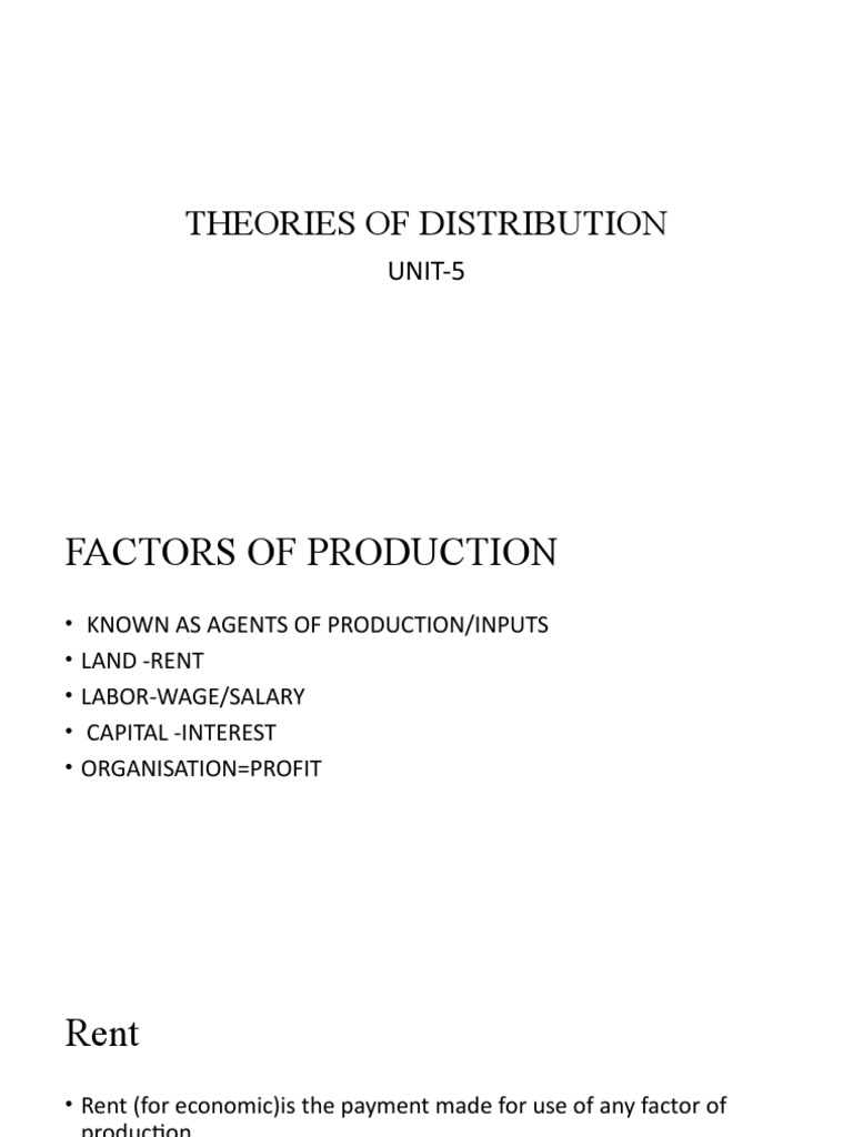 Theories of Distribution | PDF | Labour Economics | Wage