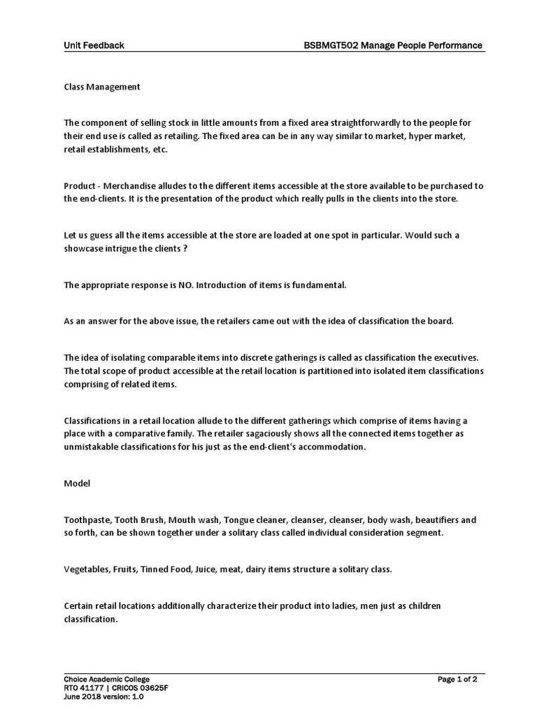 Choice Academic College Page 1 of 2 RTO 41177 - CRICOS 03625F June 2018 ...