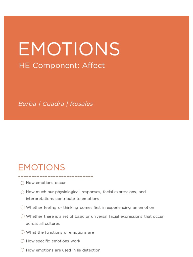 Module 7 - Emotions | PDF | Emotions | Affect (Psychology)