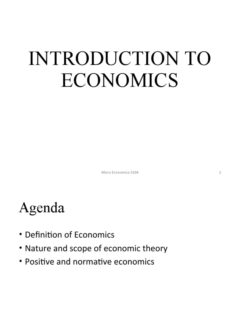 Introduction To Economics | PDF | Microeconomics | Economics