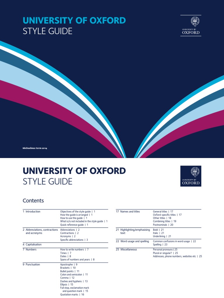 University of Oxford Style Guide PDF | PDF | Ellipsis | Master's Degree