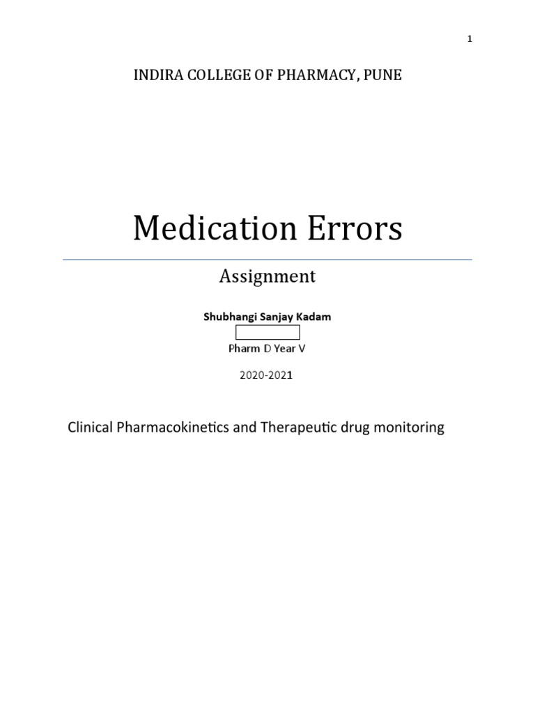 Medication Errors | PDF | Medical Prescription | Medical Error