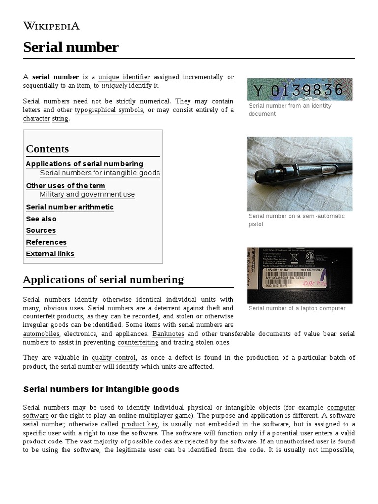 Serial Number | PDF | Written Communication | Computing And Information ...