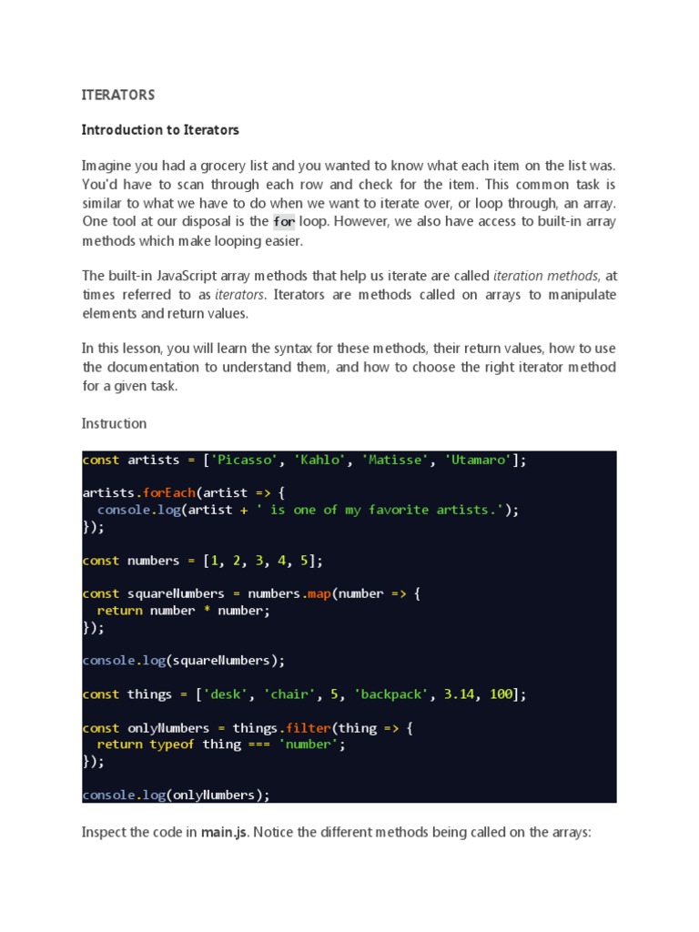 Introduction To Iterators Pdf Parameter Computer Programming Subroutine 9056