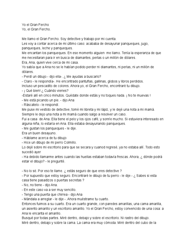 El Gran Fercho y el Dibujo Perdido | PDF | Gatos