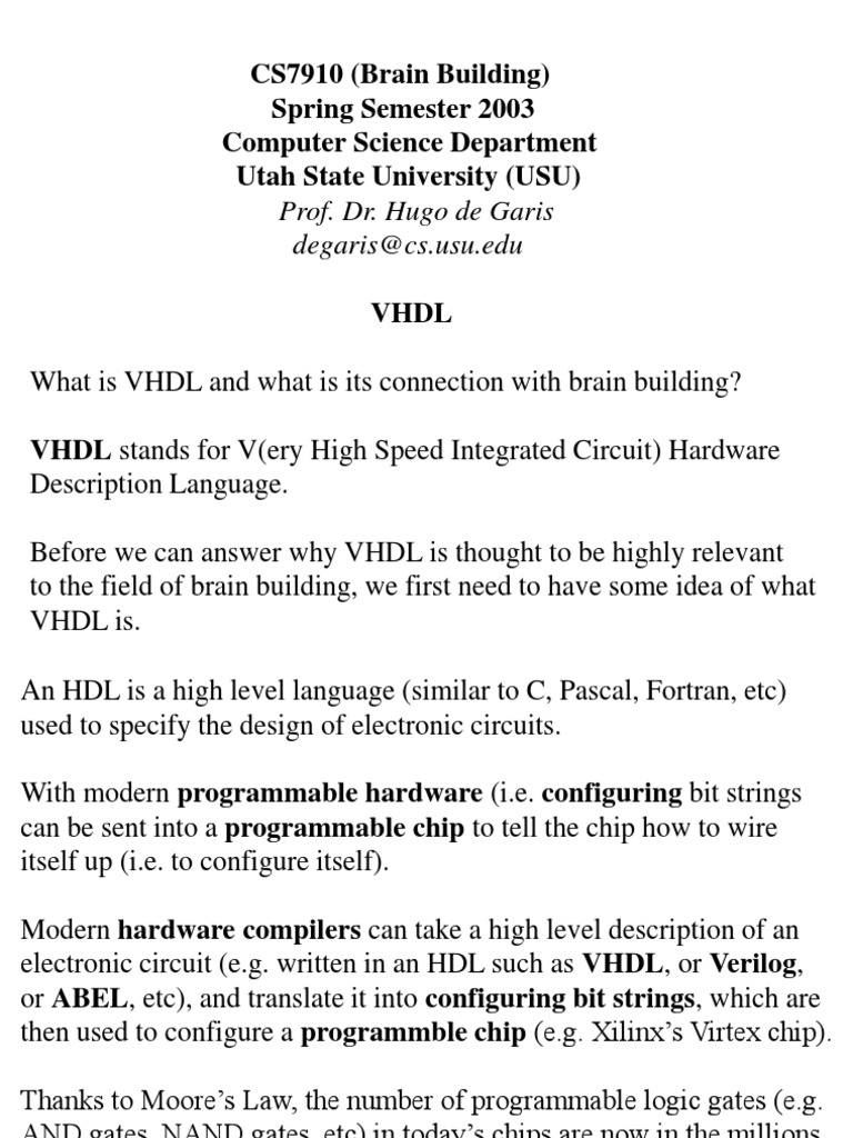 VHDL Tutorial PDF | PDF | Hardware Description Language | Vhdl