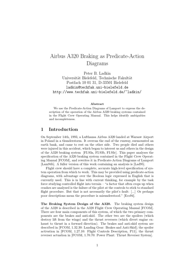 A320 Braking Diagram | PDF | Vehicles | Aviation