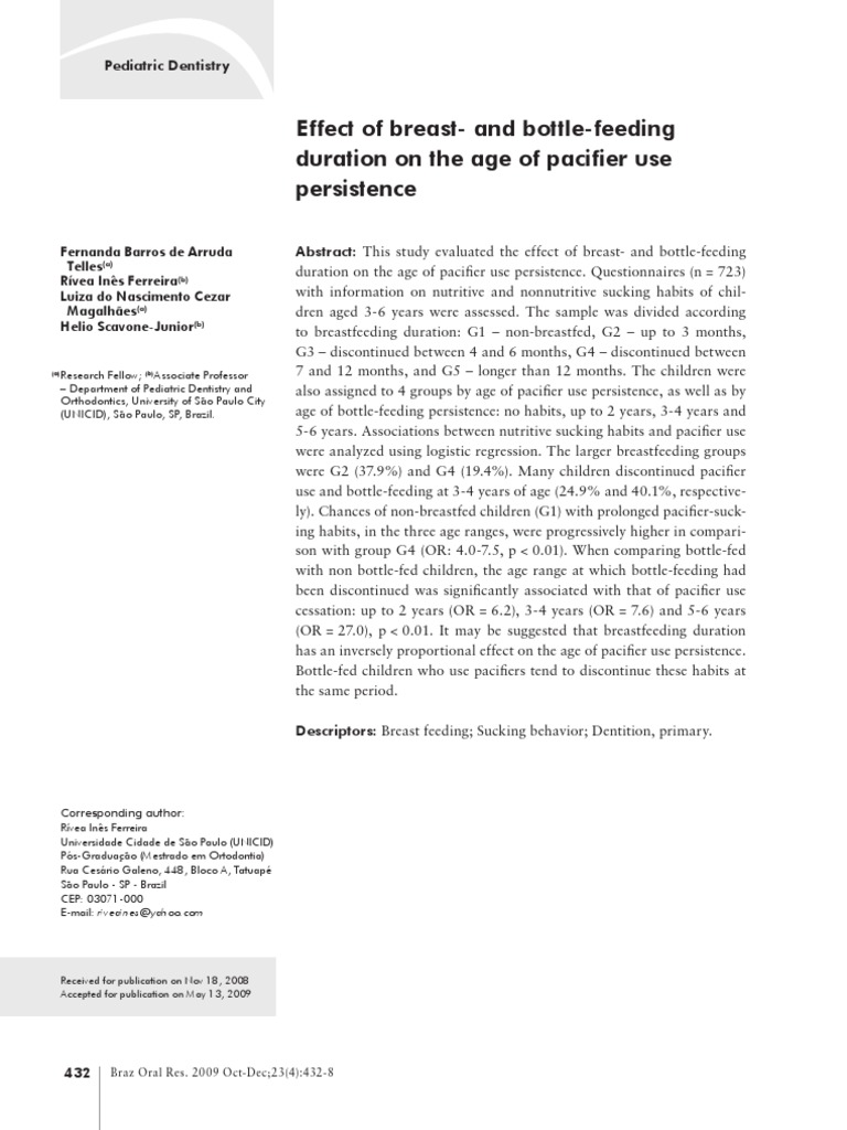 Pacifier Use | Download Free PDF | Breastfeeding | Breast Milk