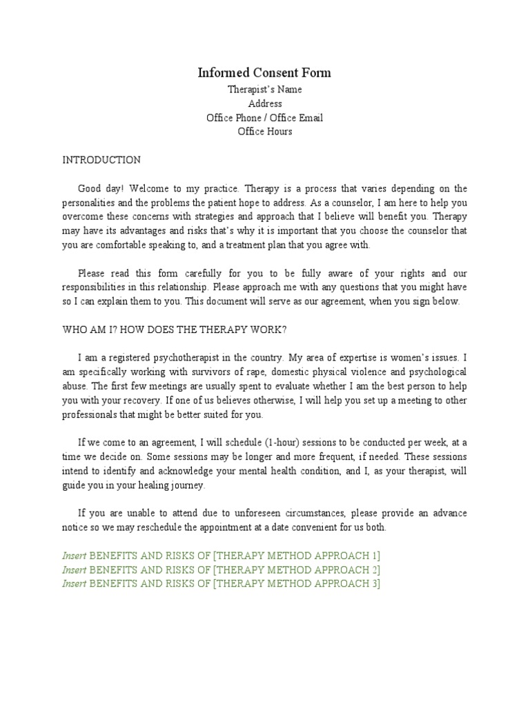 Informed Consent Form | Download Free PDF | Informed Consent ...