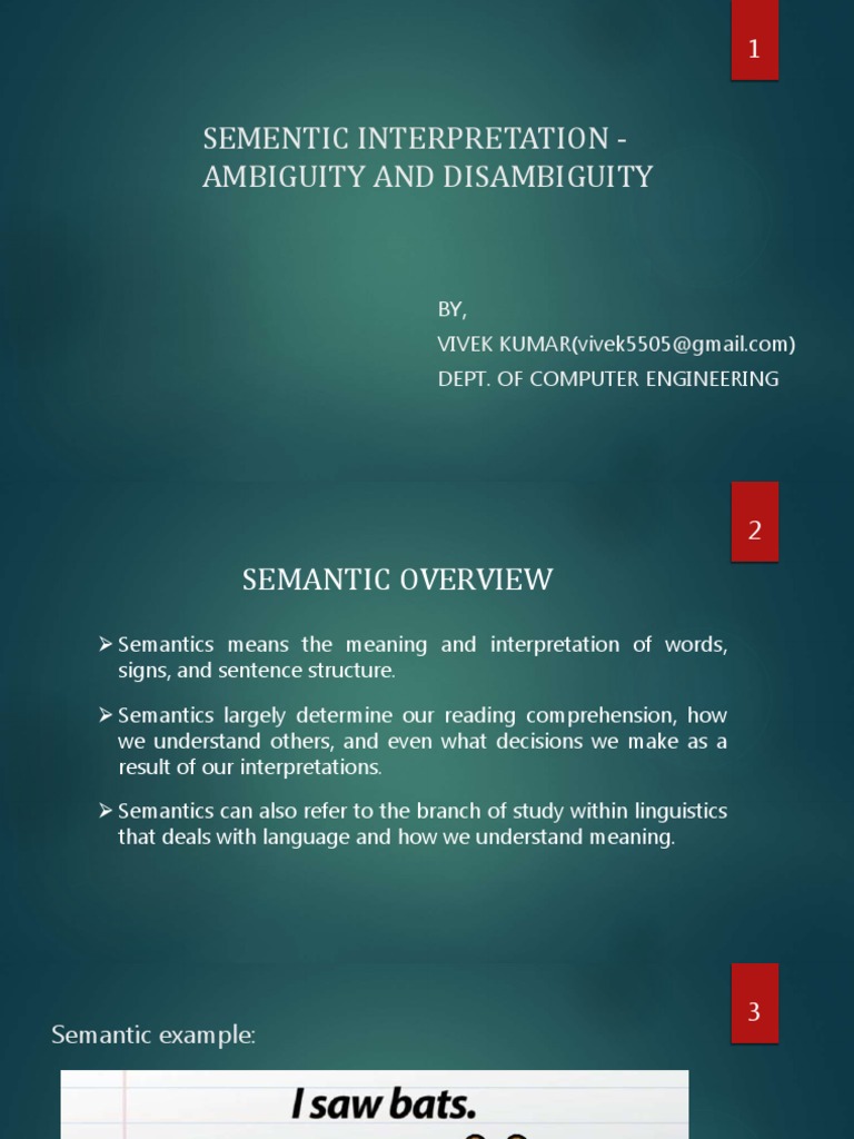 Semantic Interpretation: Ambiguity Explained | PDF | Ambiguity ...