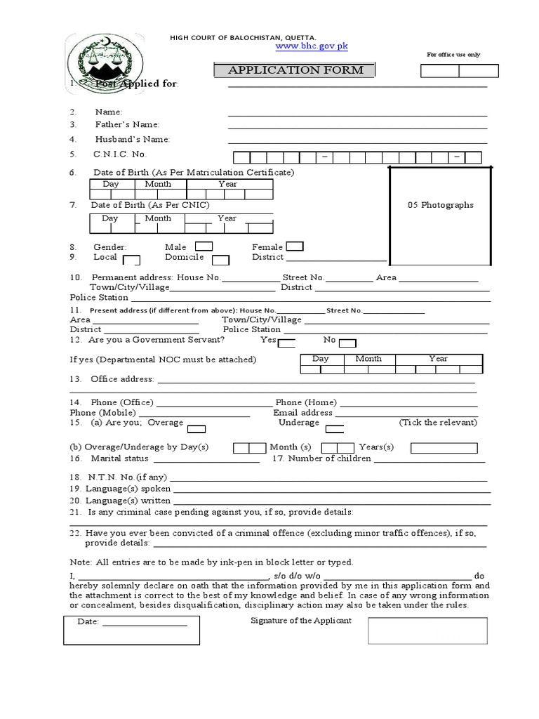 Application Form: Post Applied For | PDF | Qualifications | Educational Stages