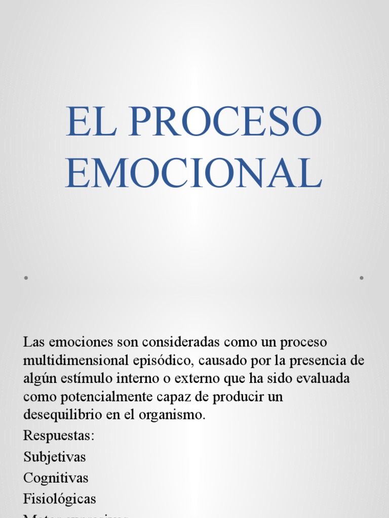 El Proceso Emocional - Diapositiva | PDF | Las emociones | Percepción