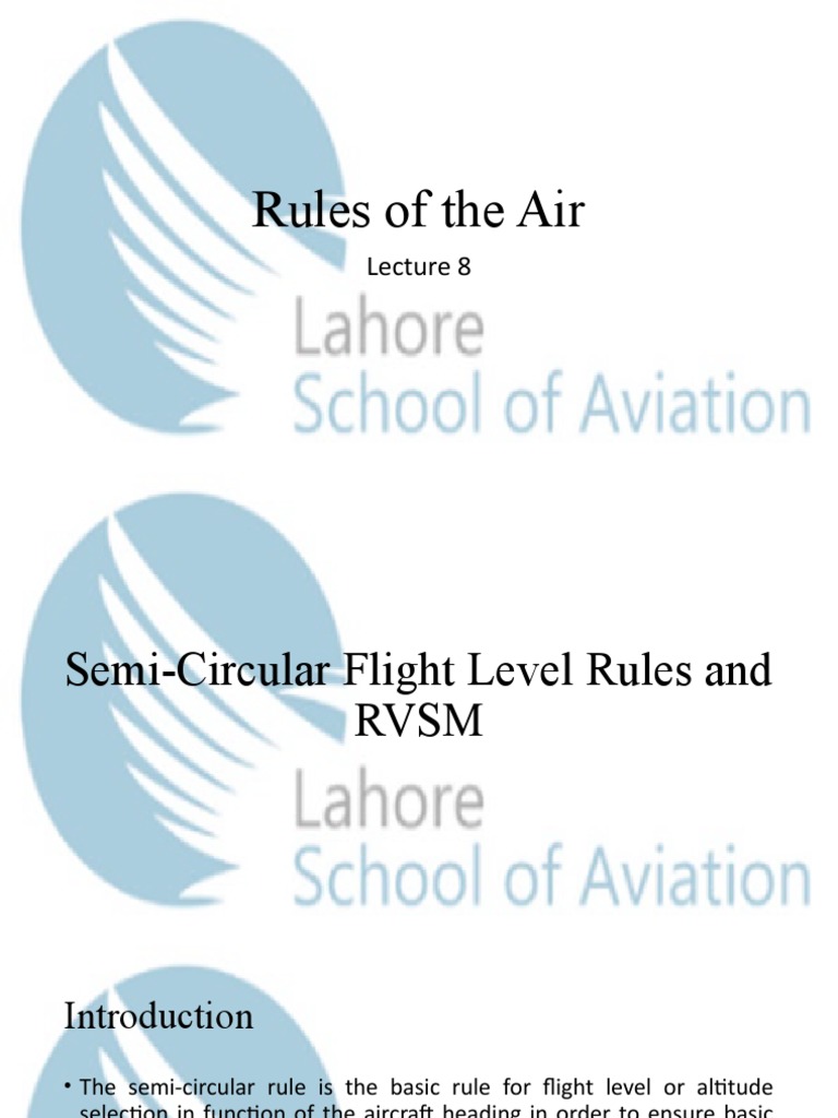 Aviation Law Lecture 8 | PDF | Visual Flight Rules | Instrument Flight ...