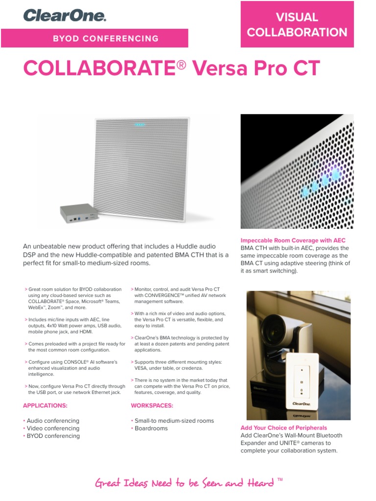COLLABORATE Versa Pro CT v2.1 20191126 PDF | PDF | Microphone | Electronics