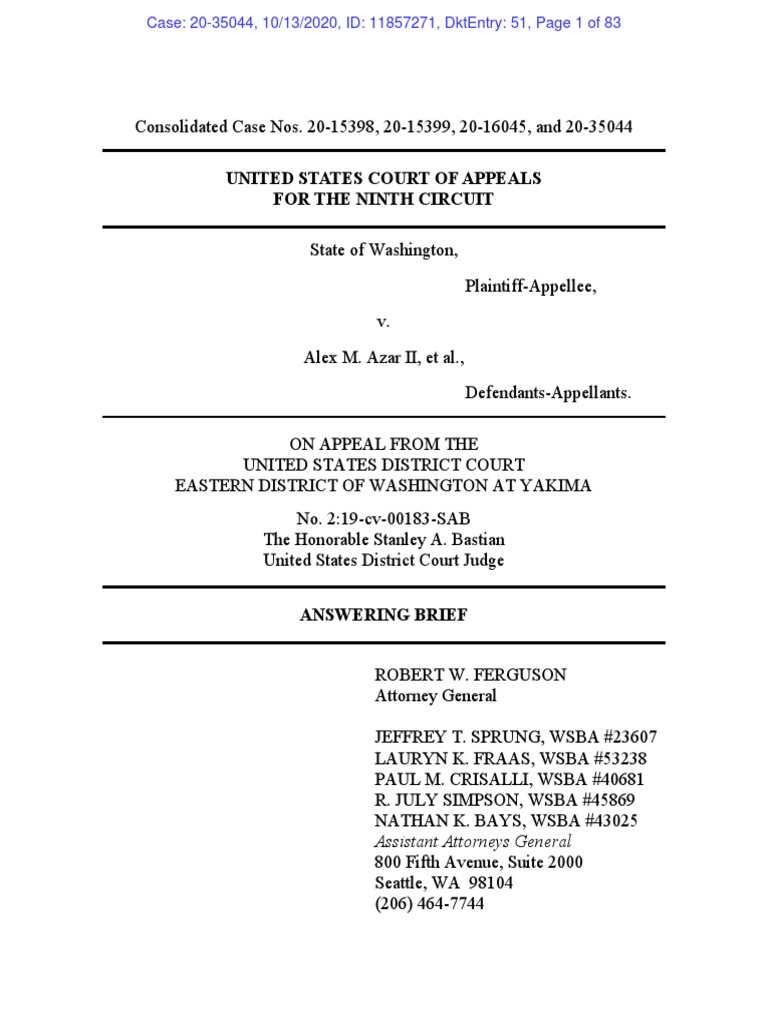Ninth Circuit Court Case Brief | PDF | United States Department Of ...