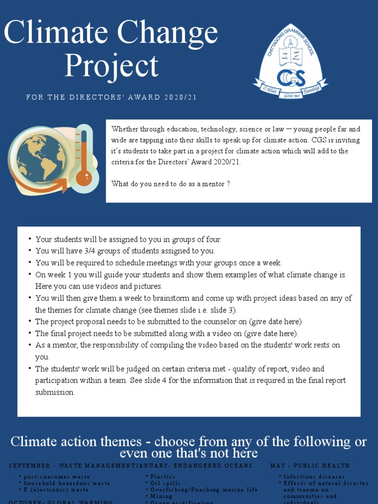 Climate Change Project: For The Directors' Award 2020/21 | PDF ...