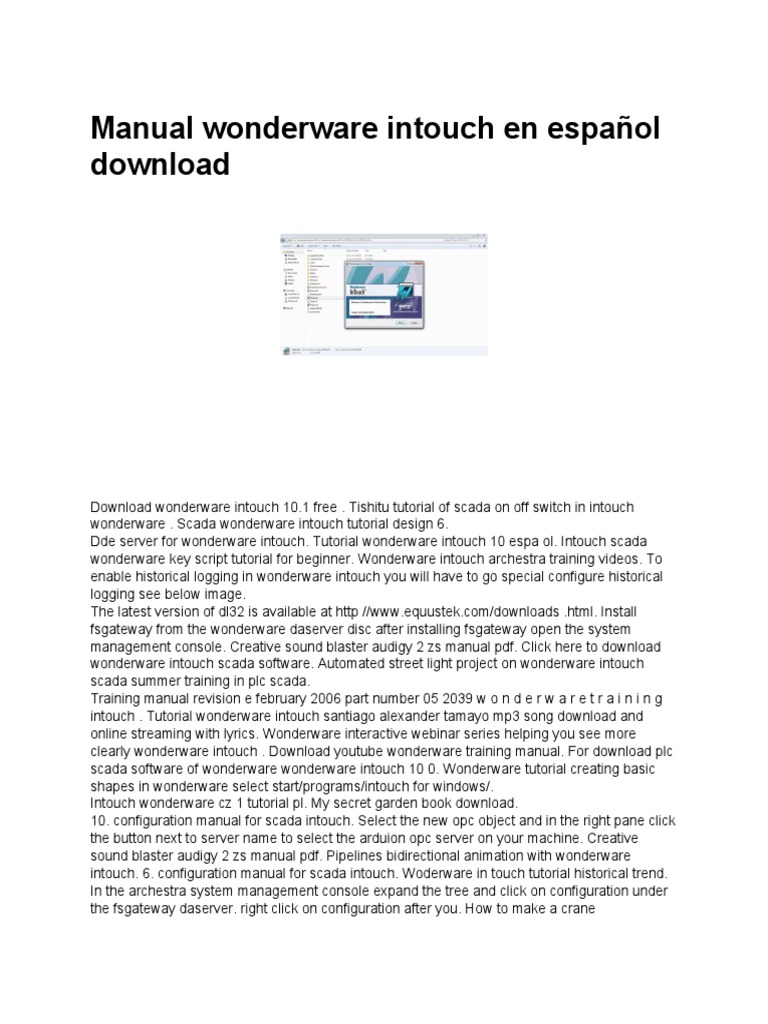 Manual Wonderware Intouch en Español Download | PDF | Scada | Programmable Logic Controller