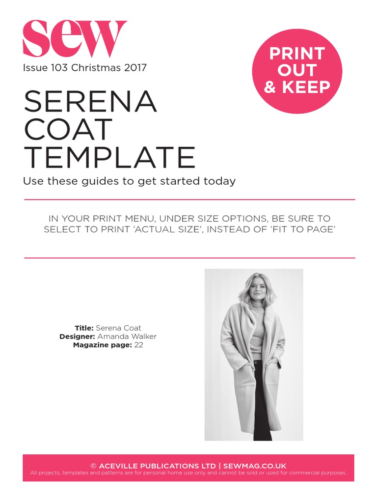 Serena Coat Template: Print OUT & Keep | PDF | Sewing | Clothing