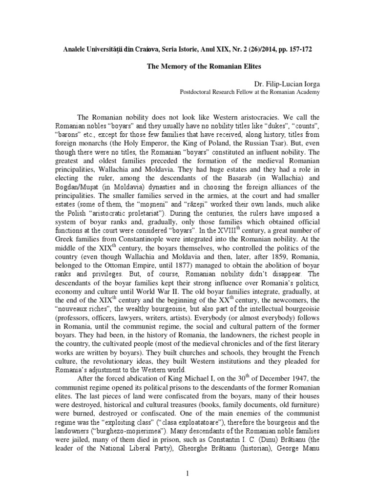 Romanian Nobility: Legacy and Memory | PDF | Romania | Family