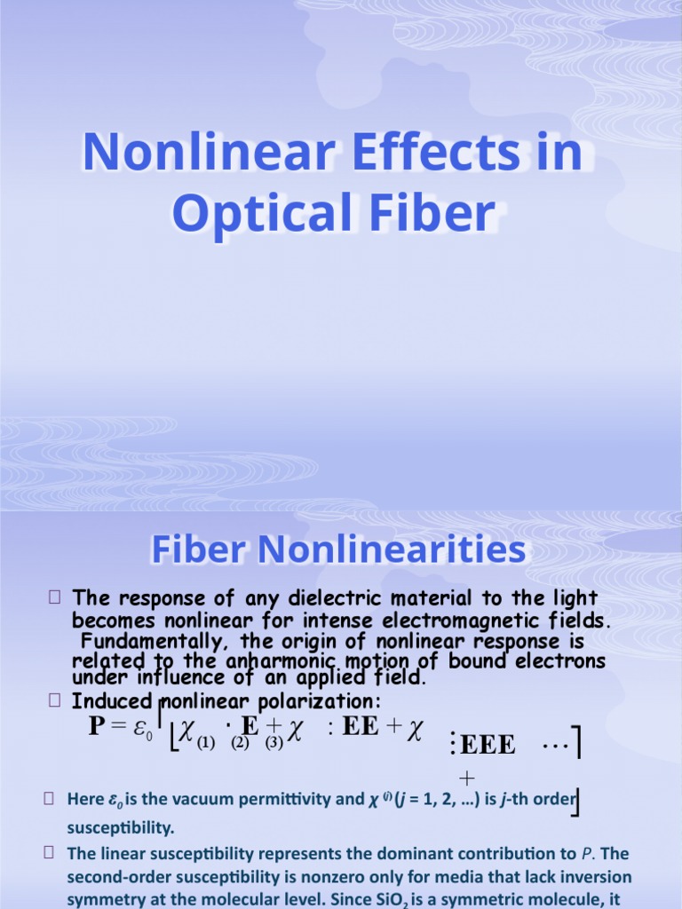 Nonlinear Effects in Optical Fiber | PDF | Nonlinear Optics | Optical Fiber