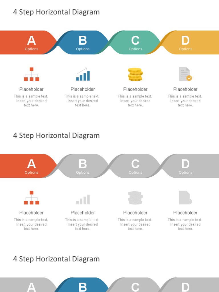 D C B A: 4 Step Horizontal Diagram | PDF