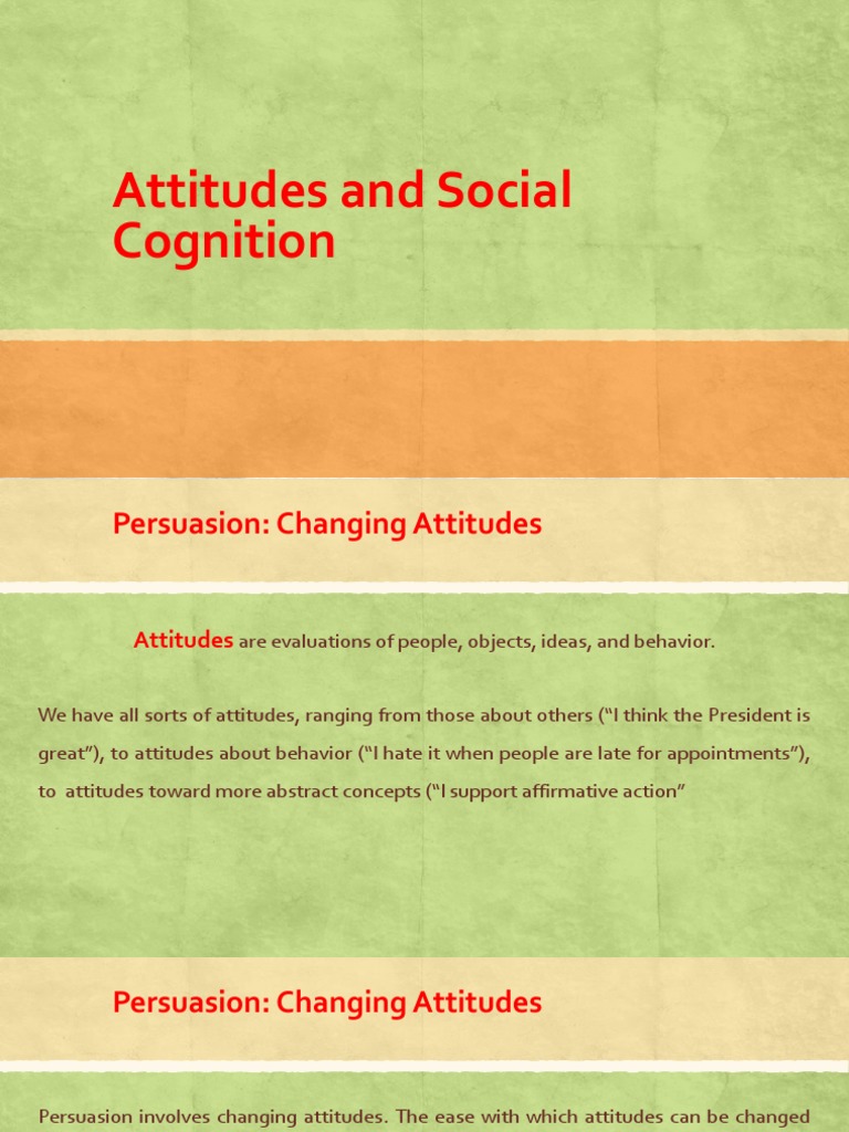 Attitudes and Social Cognition | PDF | Attitude (Psychology) | Persuasion