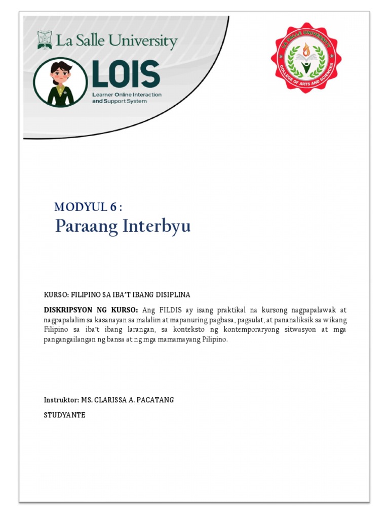 FilDis Modyul 6 Final | PDF