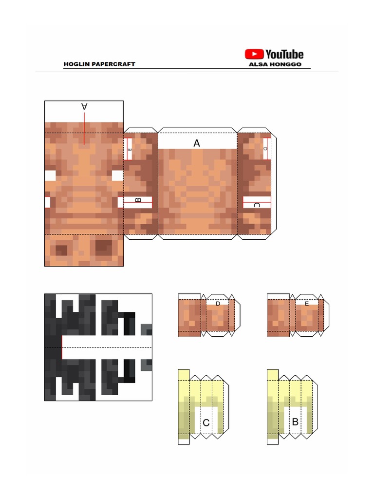 Hoglin Minecraft Papercraft | PDF