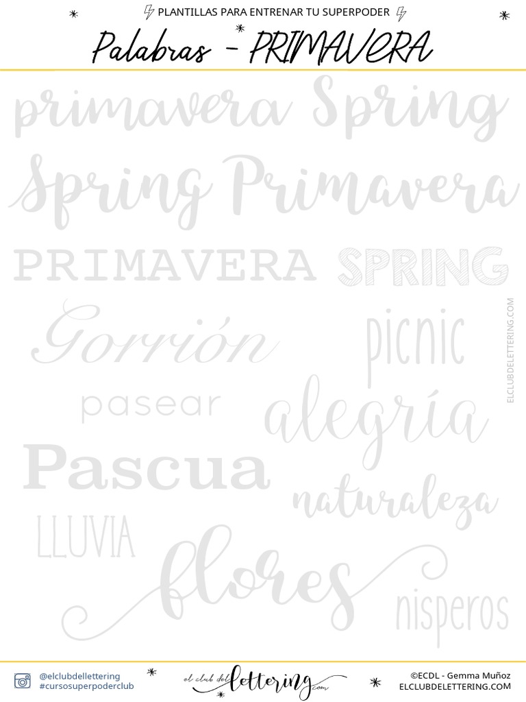 Plantilla - Palabras PRIMAVERA PDF | PDF