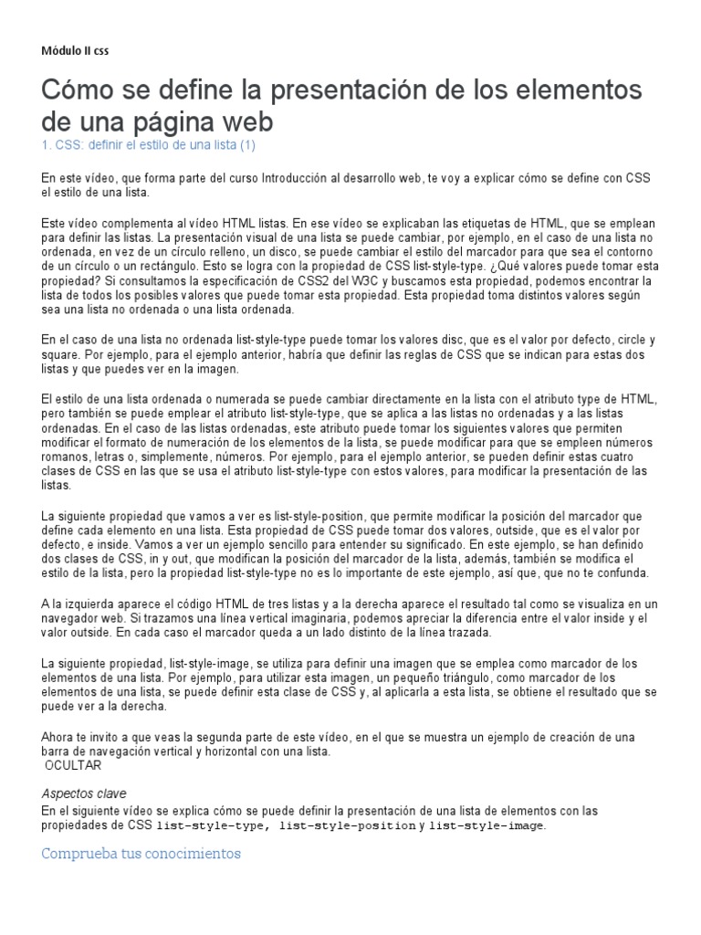 Módulo II Css | PDF | Hojas de estilo en cascada | HTML