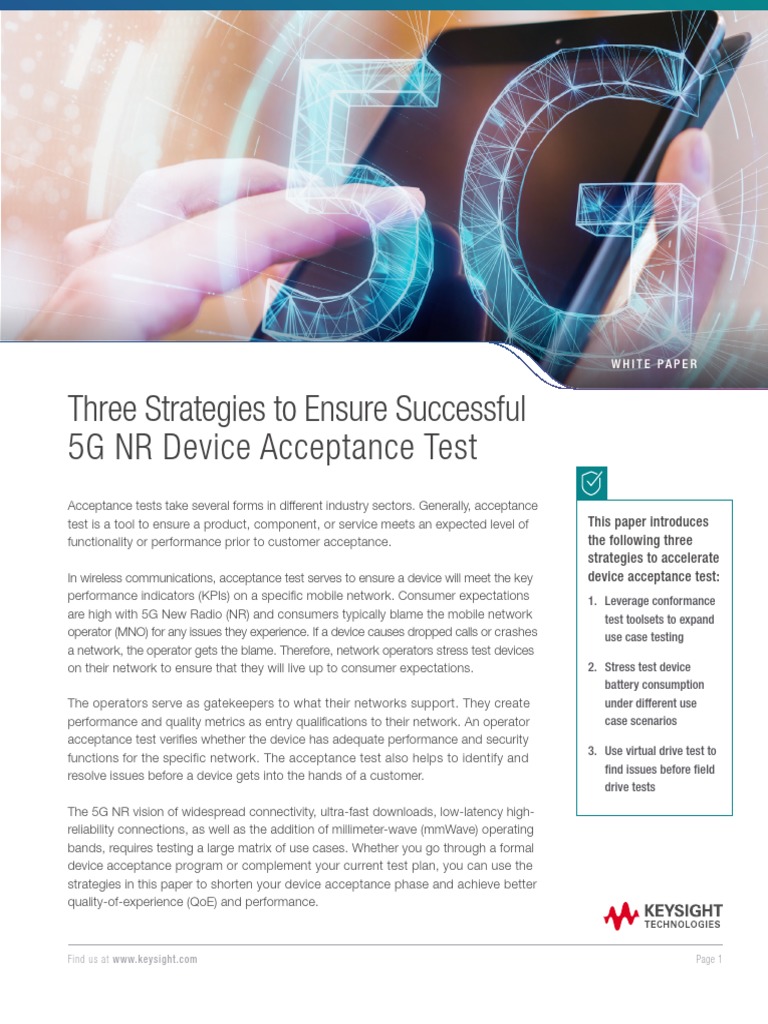 5G 3-Stategies To Ensure Successful 5G NR Device Acceptance Test | PDF ...