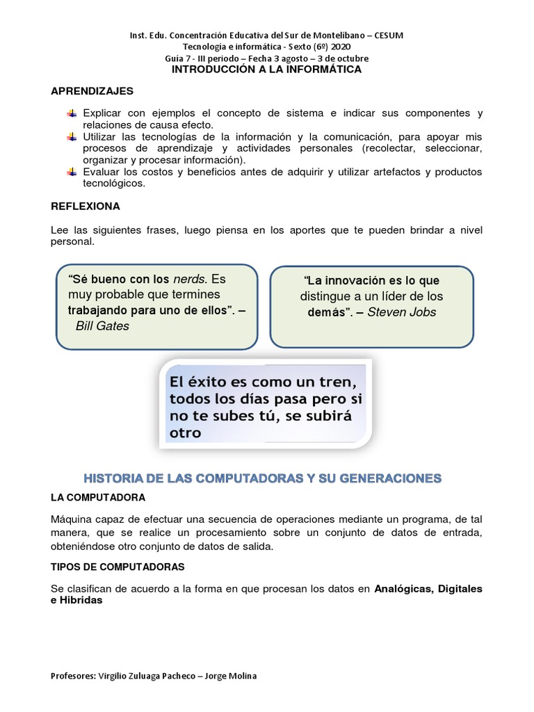 Guia 7 Introduccion A La Informatica 2020 | PDF | Periférico | Hardware de la computadora