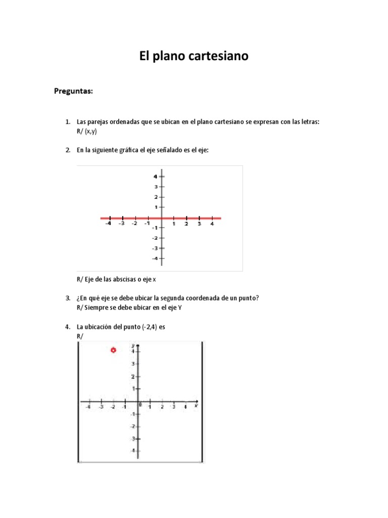 El plano cartesiano y sus ejes | PDF