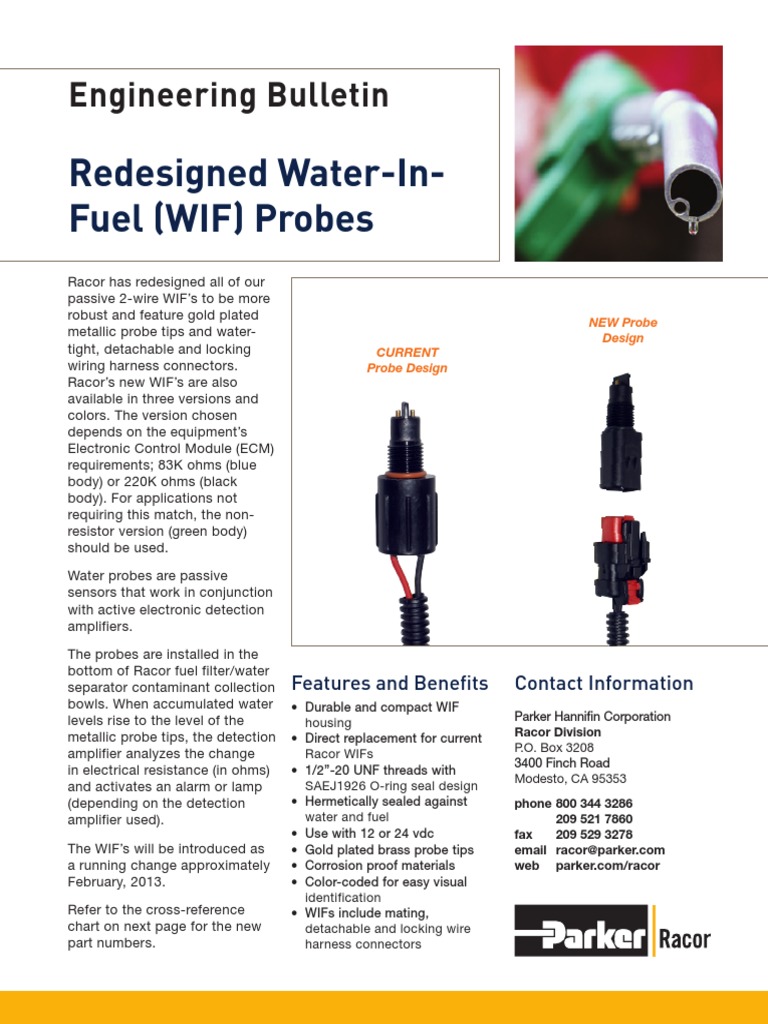 Racor EB00007 Redesigned WIF Probes | PDF | Electrical Connector | Resistor