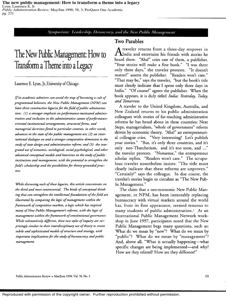 The New Public Management How | PDF