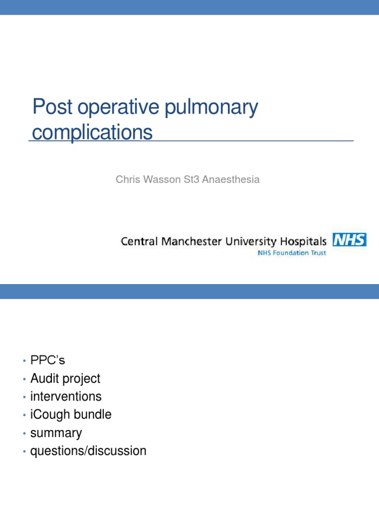 Post-Op Pulmonary Complications | PDF | Pneumonia | Chronic Obstructive ...