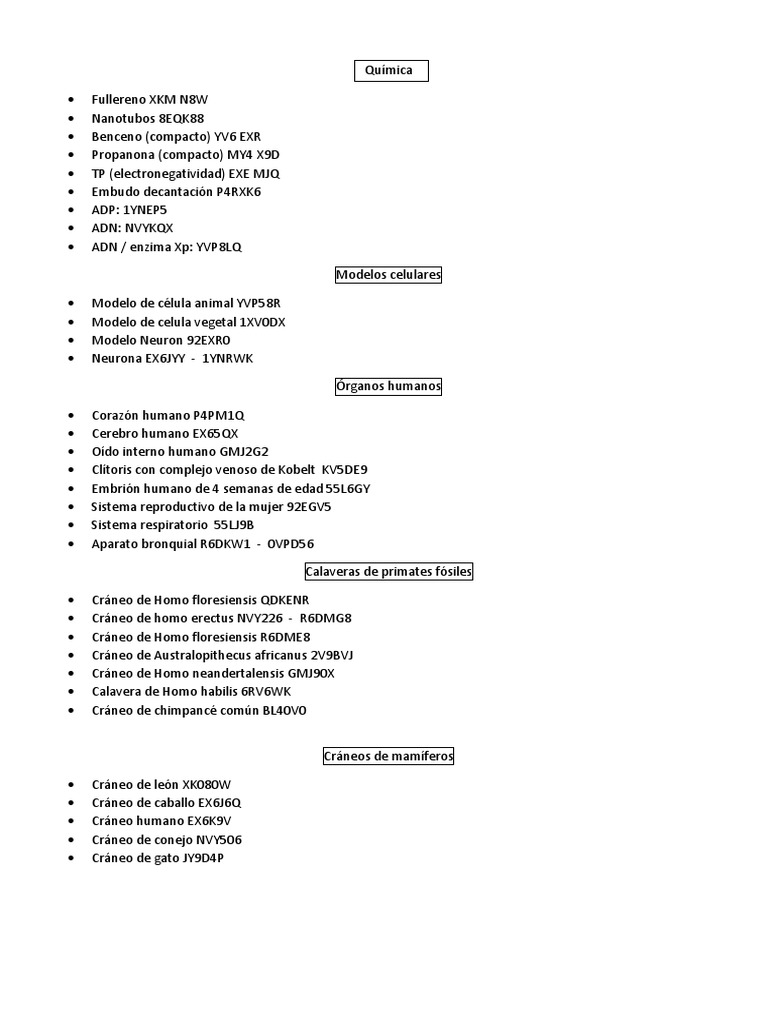 Códigos Merge Cube (Object Viewer) | PDF