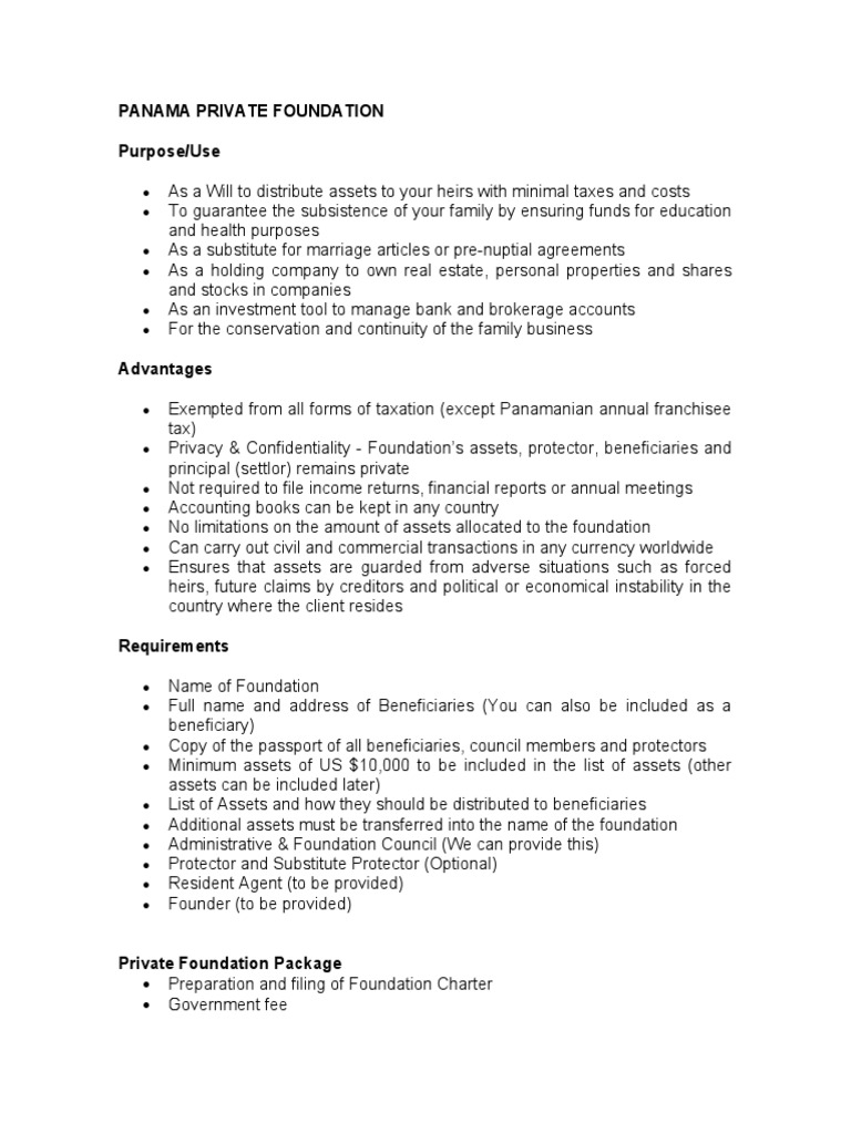 Panama Private Foundation | PDF | Notary Public | Taxes