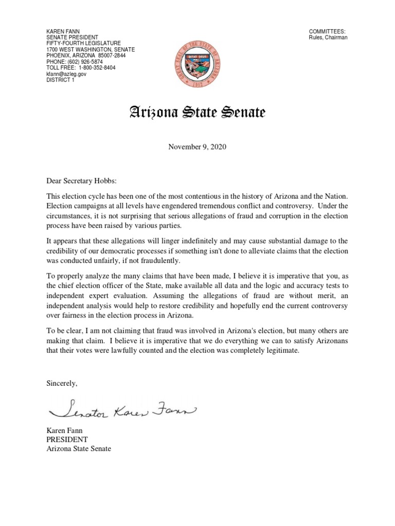 Letter To Secretary Hobbs | PDF