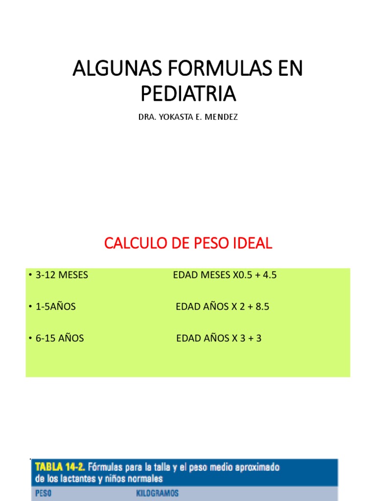 Formulas en Pediatria | PDF