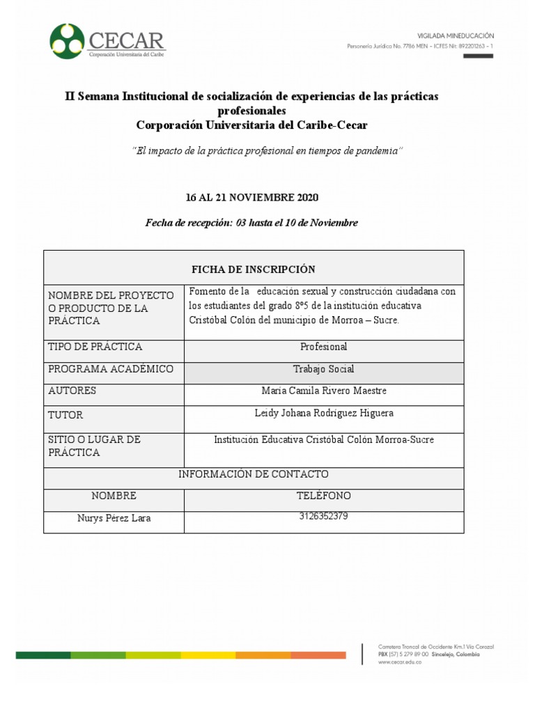 Ficha Corregida | PDF | Infección transmitida sexualmente | Educación sexual