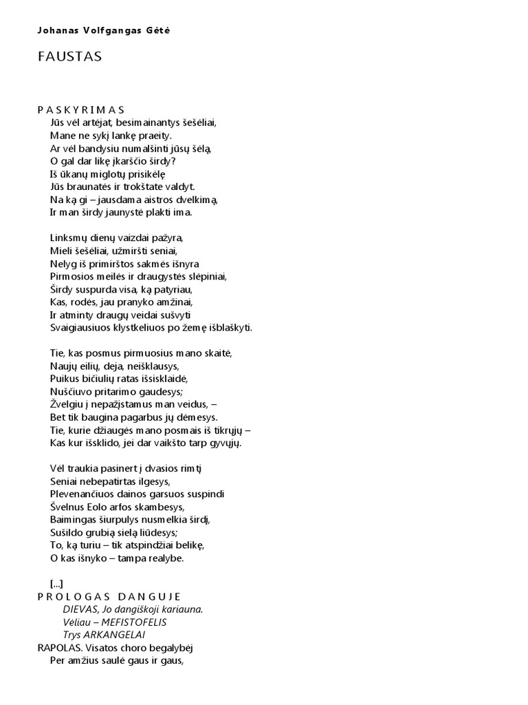 Johanas Volfgangas Gėtė. Faustas - LF4200 PDF | PDF