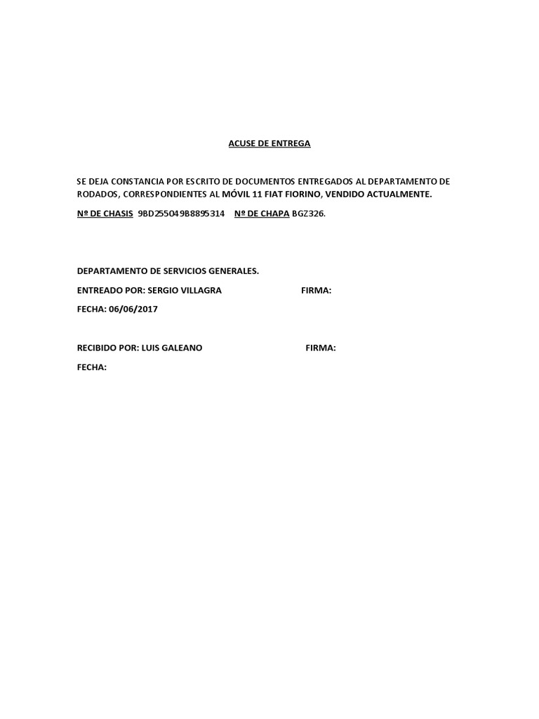 Acuse de Entrega | PDF